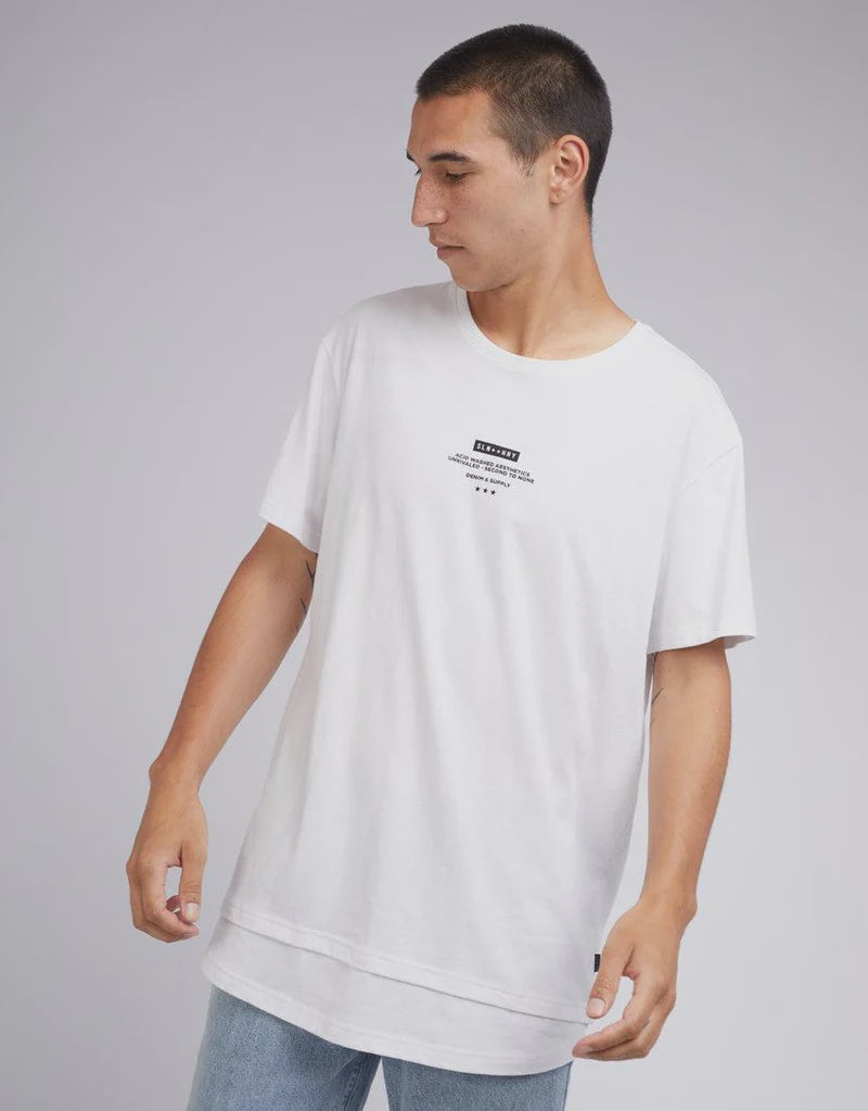 Strike Thru Layered Tee - White