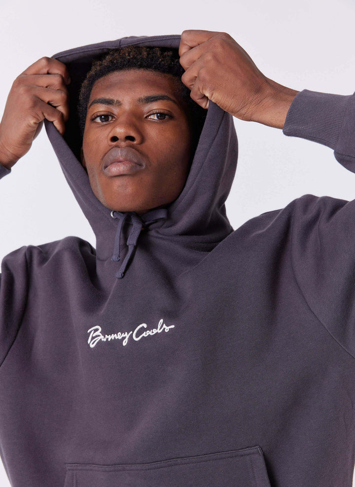 Barney Cools Logo Hood- Pigment Black – Birdie Blue