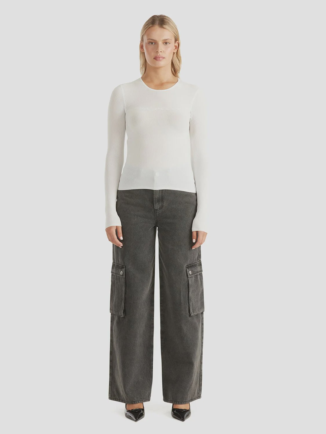 Ena Pelly Maeve Mesh Logo Top - White – Birdie Blue
