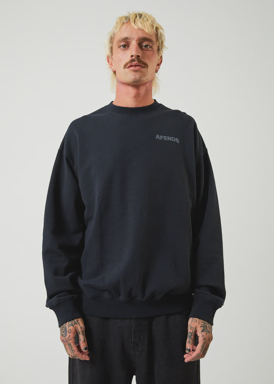 Vortex Recycled Crew Neck Jumper - Black – Birdie Blue