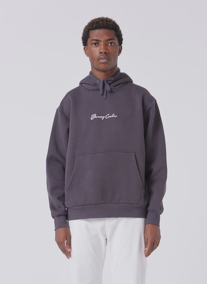 Barney Cools Logo Hood- Pigment Black – Birdie Blue