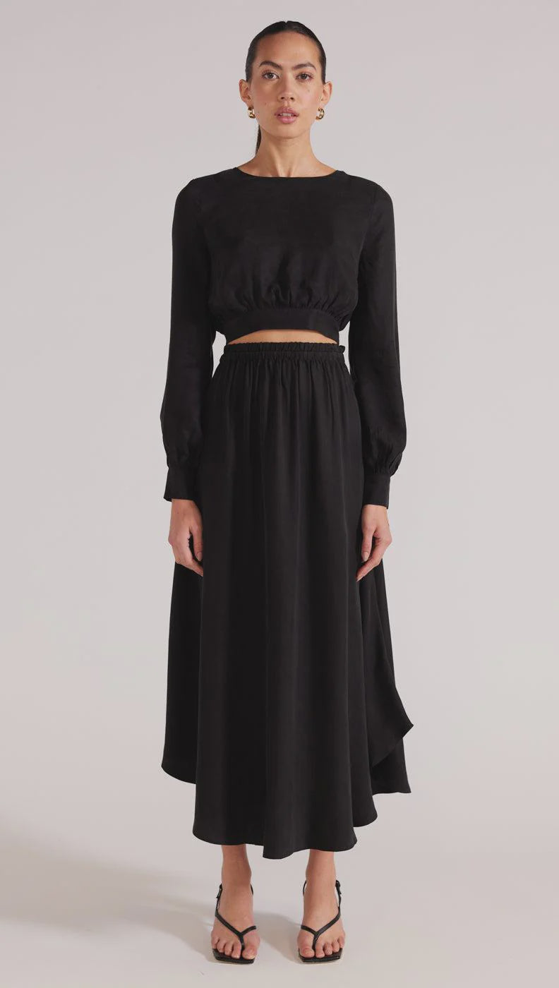 Monique Cupro Midi Skirt - Black