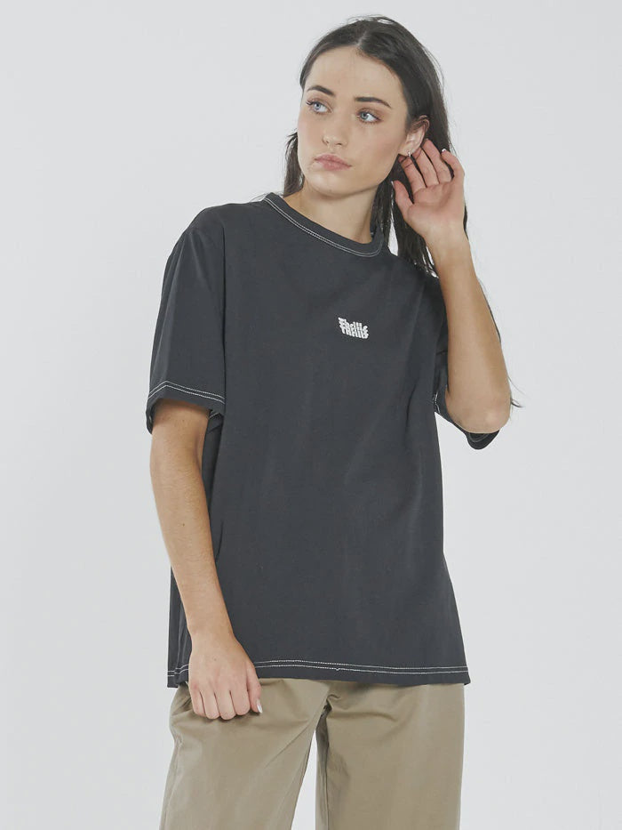 Infinite Thrills Box Tee- Washed Black – Birdie Blue