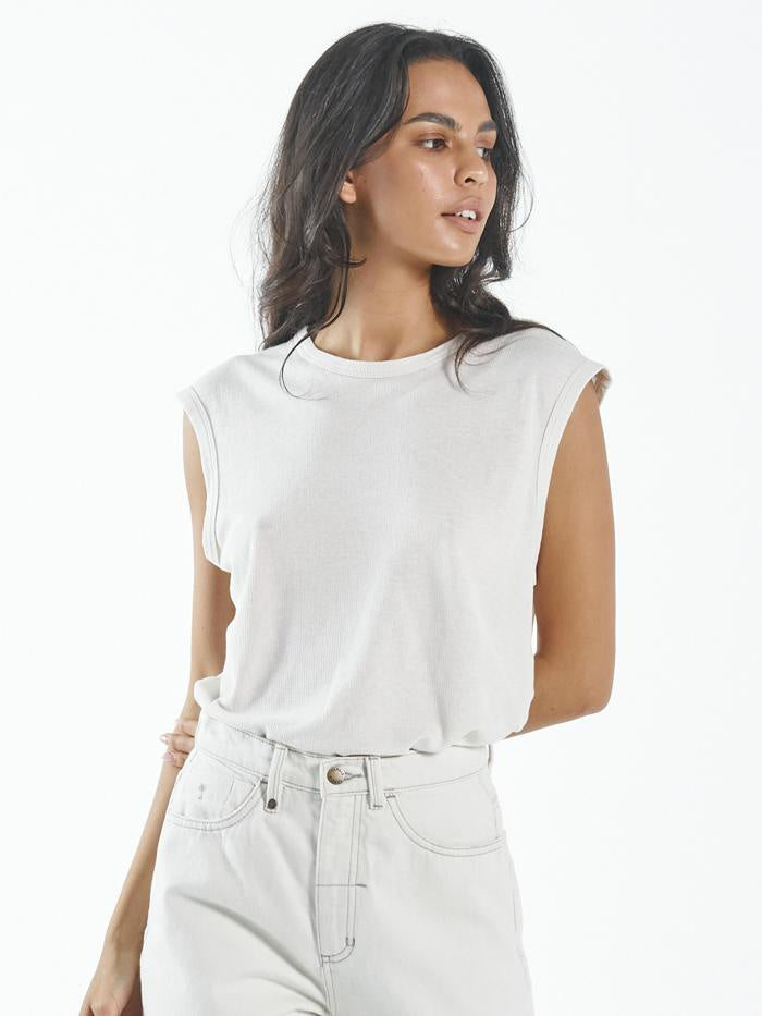 Hemp Paper Rib Tank - Tofu