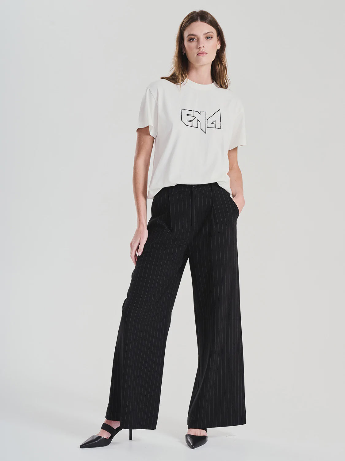Ena Logo Tee - Vintage White – Birdie Blue