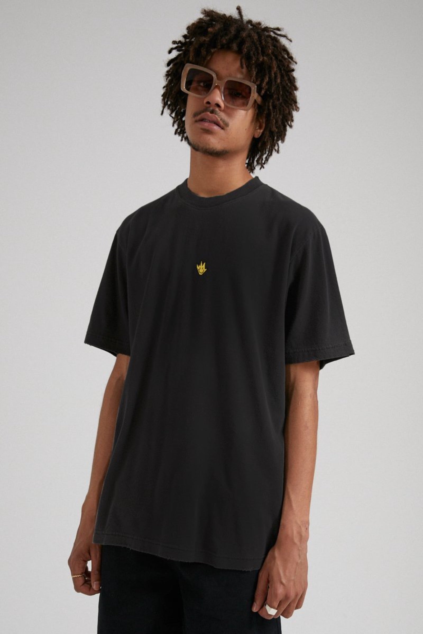 Tito Flame Retro Fit Tee - Faded Black