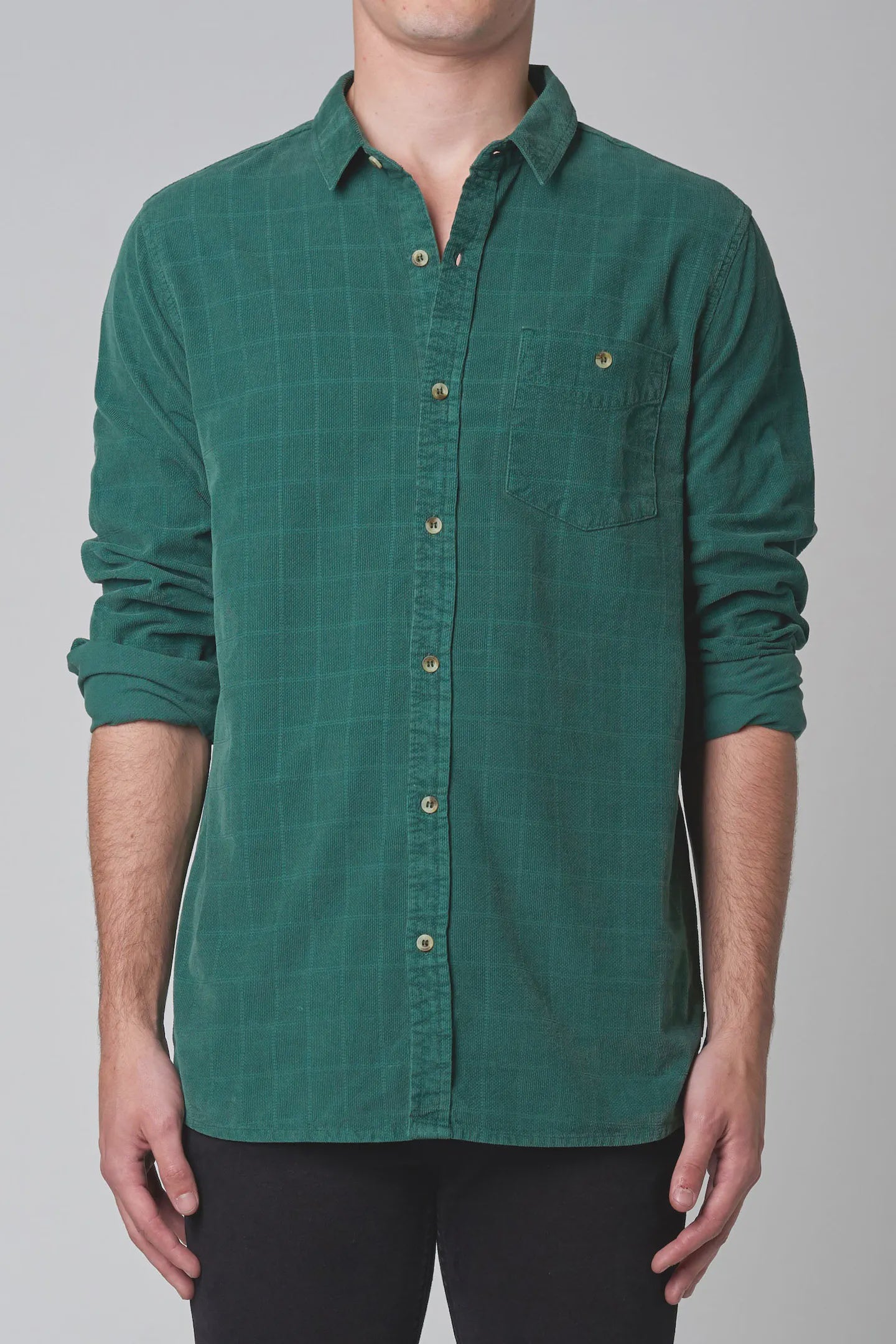 Rolla's Men At Work Tile Cord Shirt - Trade Green – Birdie Blue